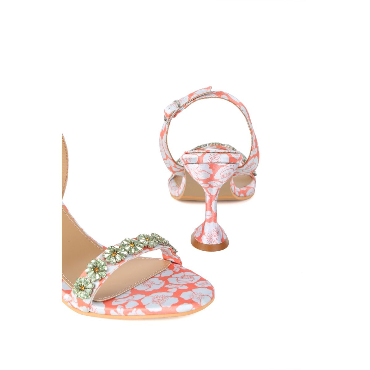 PREET KAUR Orange Poppy Spool Heels: Buy PREET KAUR Orange Poppy Spool ...