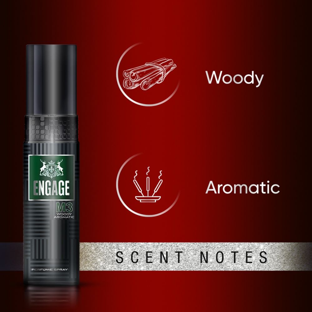 Buy Engage M3 Perfume Spray For Man, Fresh & Minty, Skin Friendly, Long ...