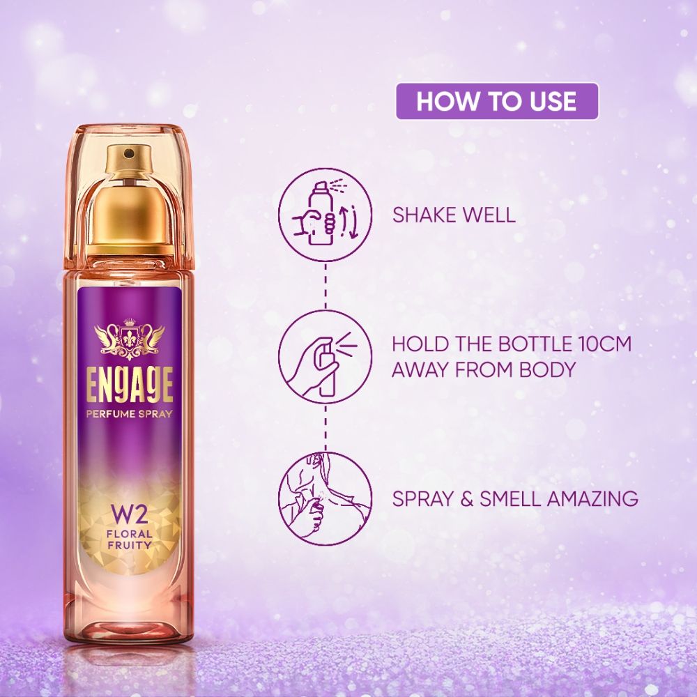 Buy Engage W2 Perfume Spray For Women, Floral & Fruity, Skin Friendly ...