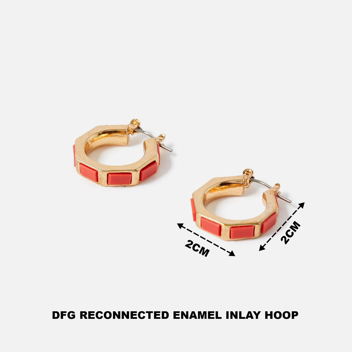 Accessorize London Women's Orange Enamel Inlay Hoop Earring: Buy ...