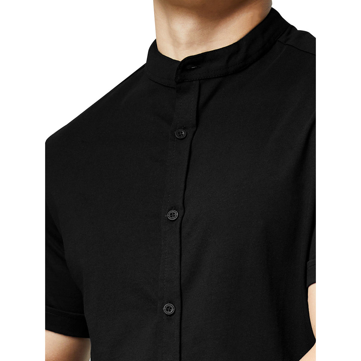 The Souled Store Solid Midnight Black Knit Shirts For Men: Buy The ...