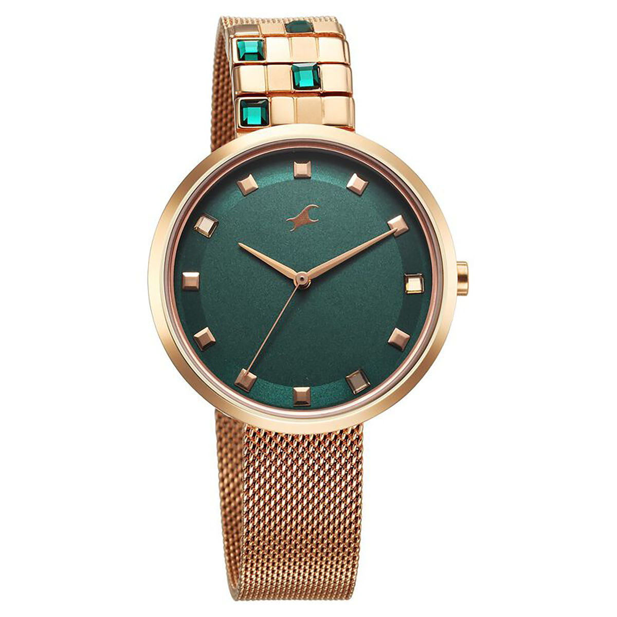 Buy Fastrack Women Green Round Dial Analog Watch - 6300WM02 Online