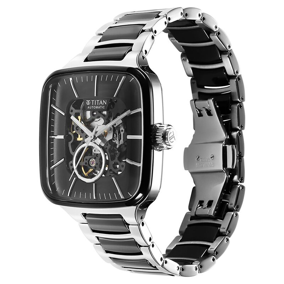 Buy Titan Men Black Square Dial Analog Watch - 90175KD01 Online