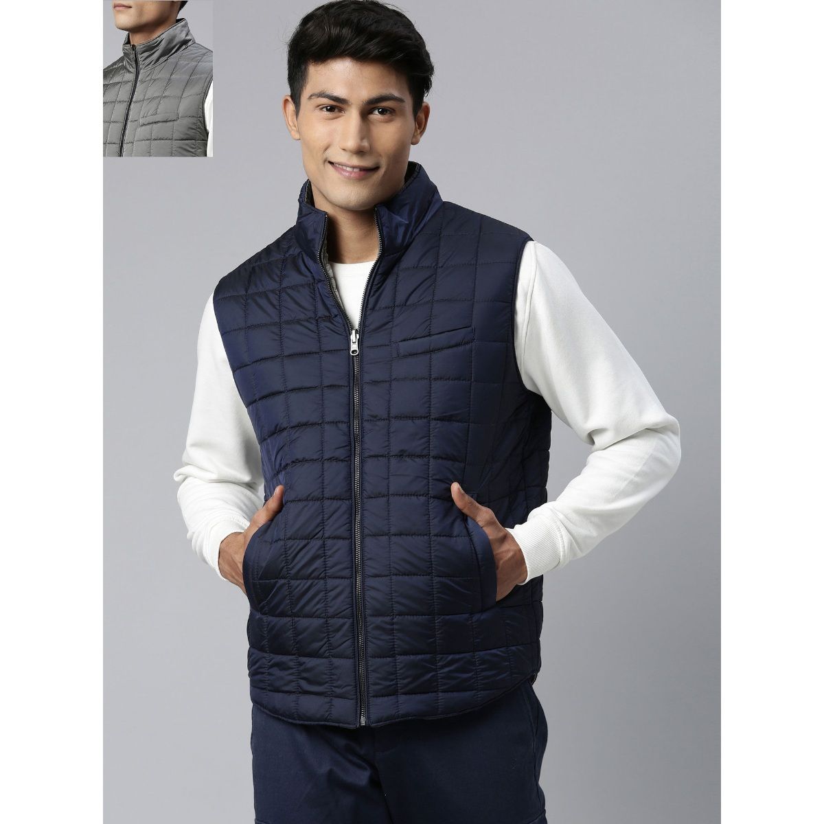 Buy RARE RABBIT Navy Blue Solid Jacket Online