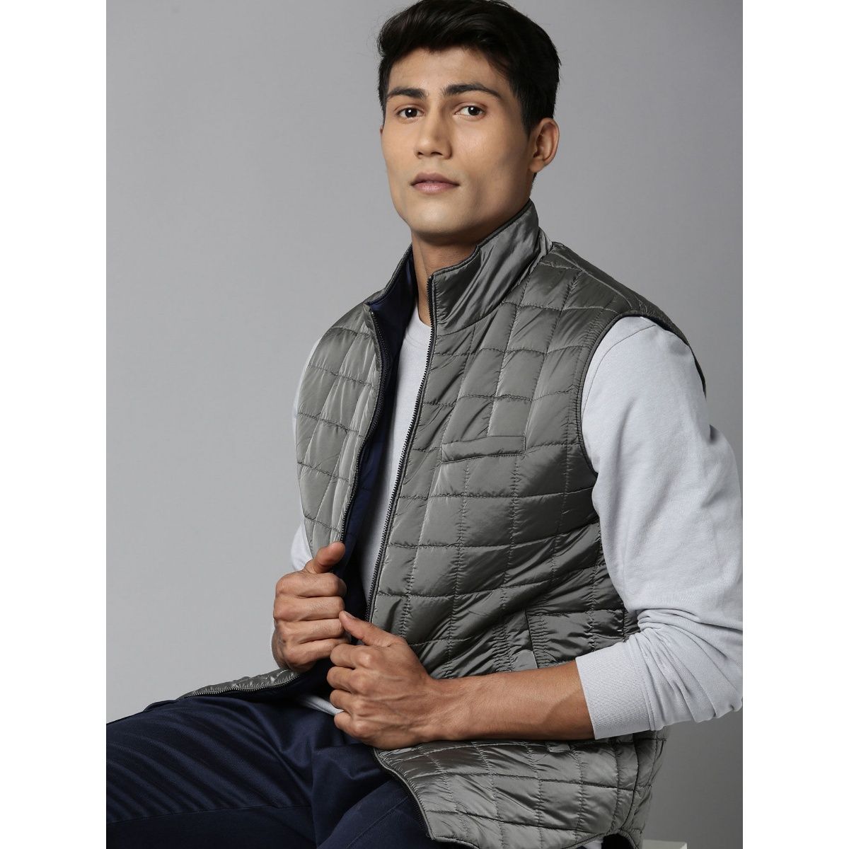 Buy RARE RABBIT Navy Blue Solid Jacket Online