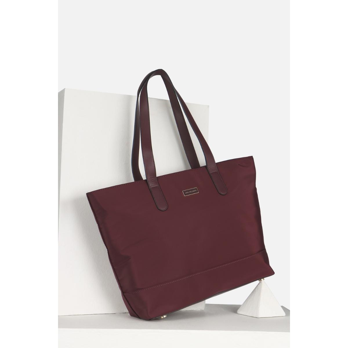 Buy Van Heusen Women Formal Maroon Solid Handbag with Detachable Strap ...