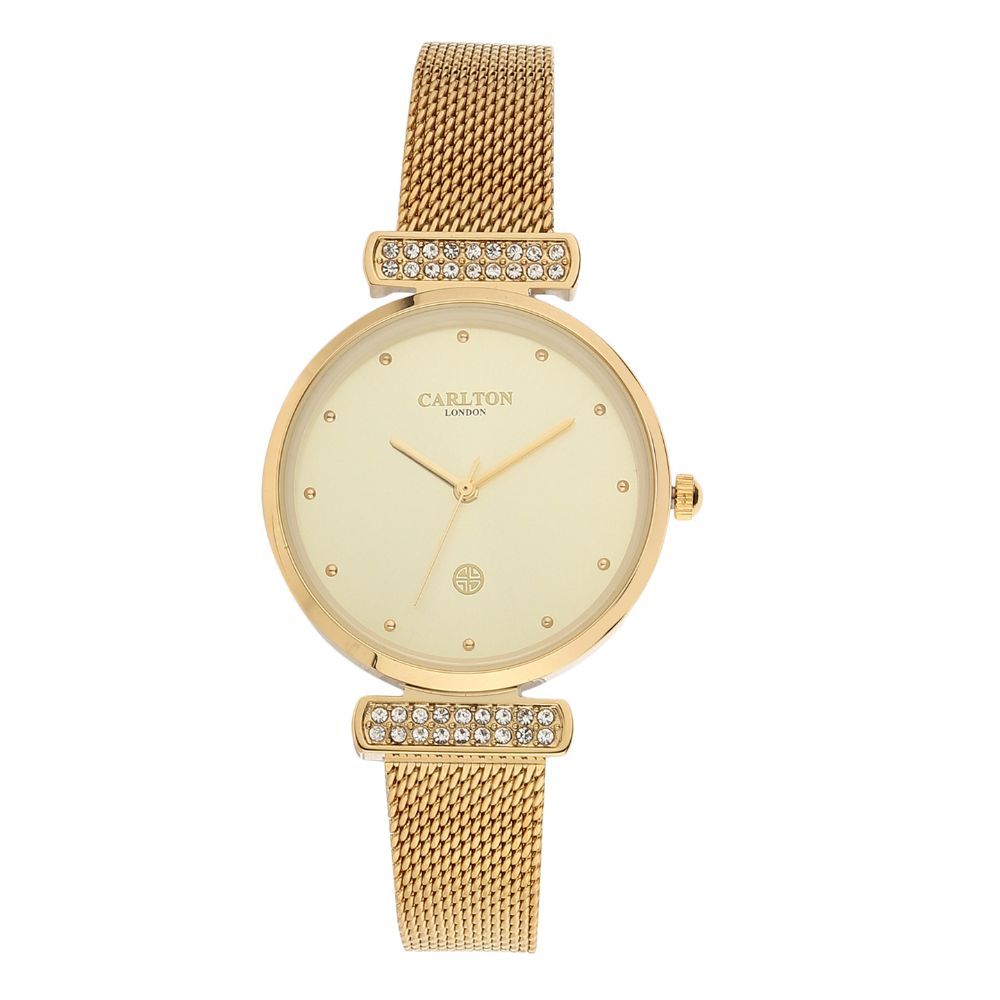 Buy Carlton London Watches Women Gold Analog Watch Cl048g3 Online