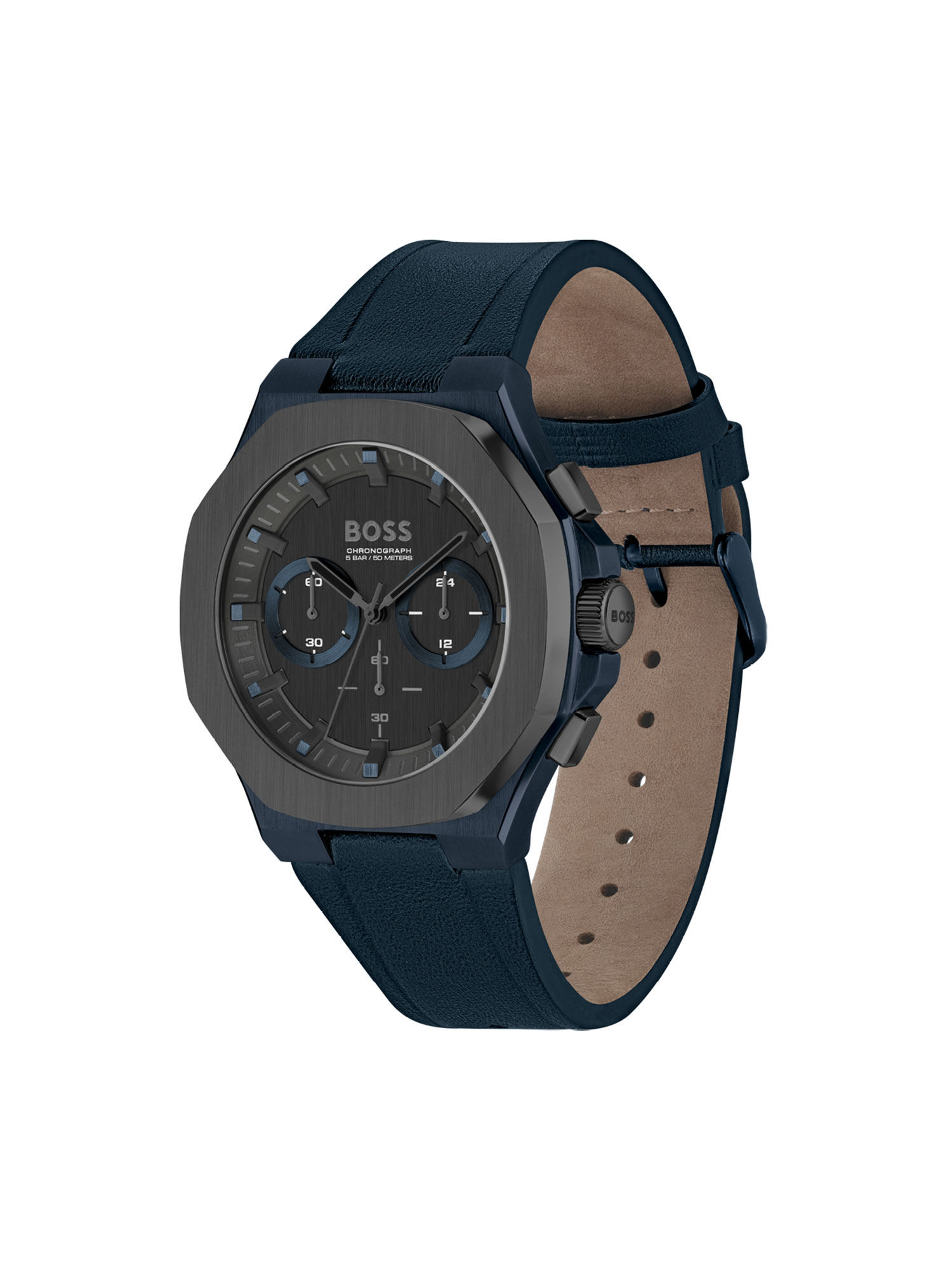 Buy Boss Taper Chronograph Black Octagon Dial Men Watch - 1514086 Online