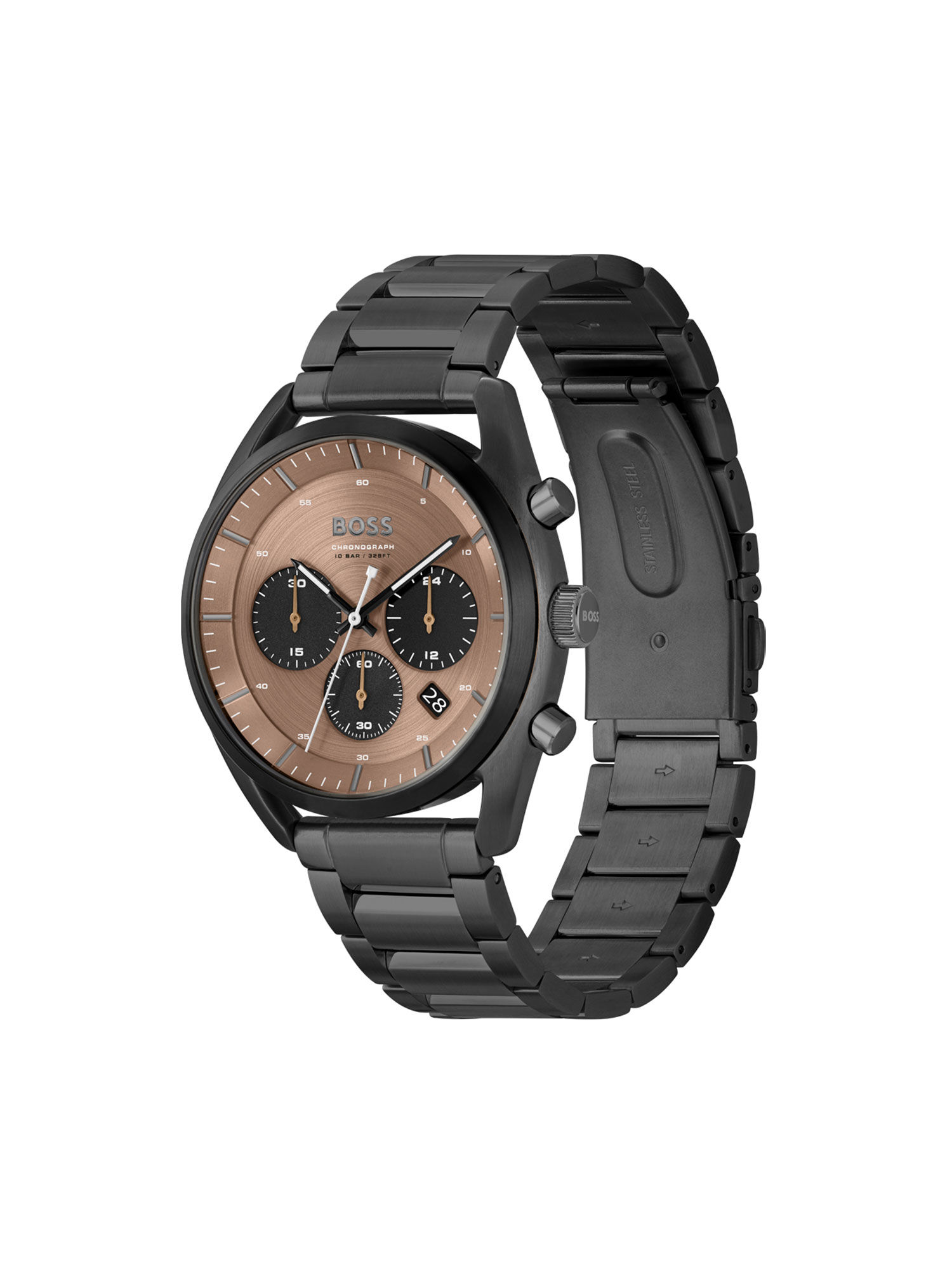 Buy Boss Top Chronograph Brown Round Dial Men Watch - 1514095 Online