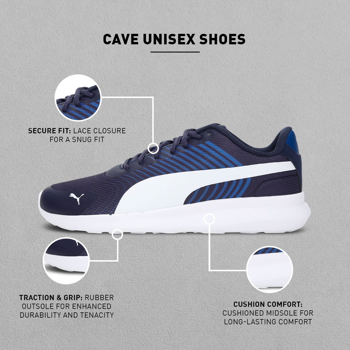 Buy Puma Cave Idp Unisex Navy Blue Casual Sneakers Online