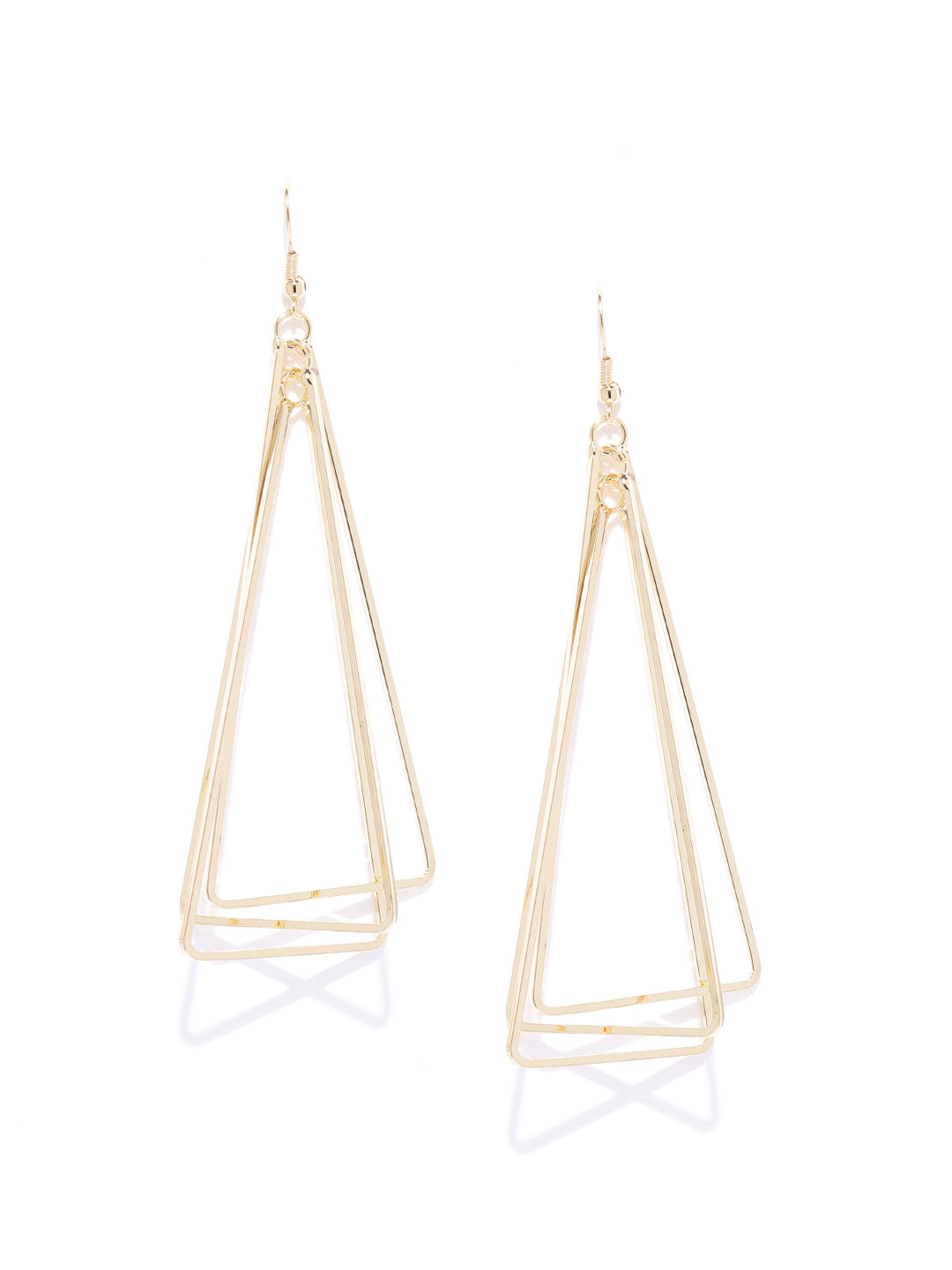 Buy Jewels Galaxy Gold-Plated Handcrafted Triangular Drop Earrings Online