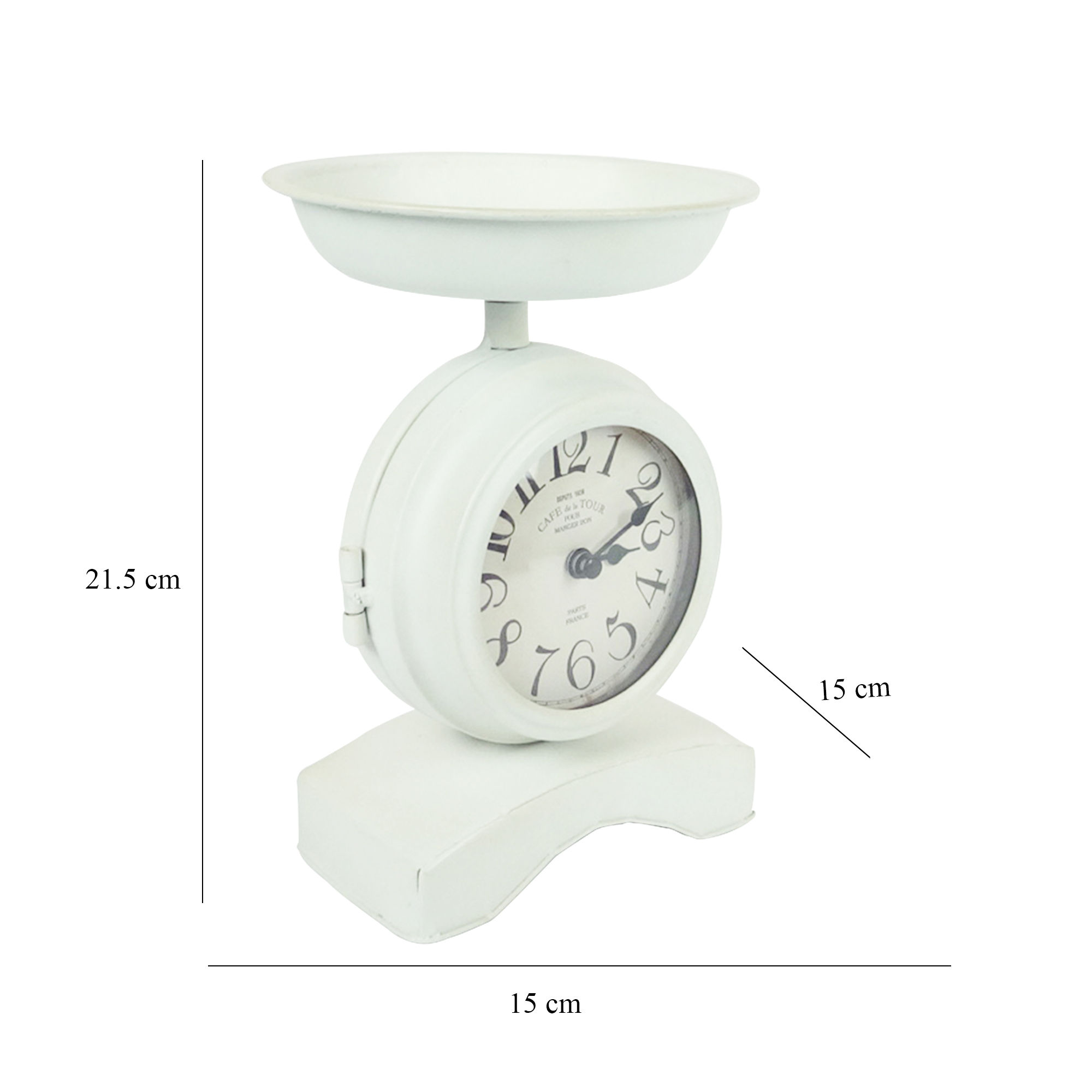 Buy Bag of Small Things Clock Vintage/Retro White Weighing Scale Online