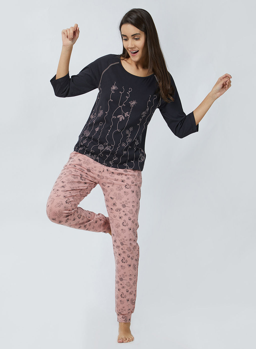 Mystere Paris Jungle Doodle Tshirt Pyjama Set - Multi-Color: Buy ...