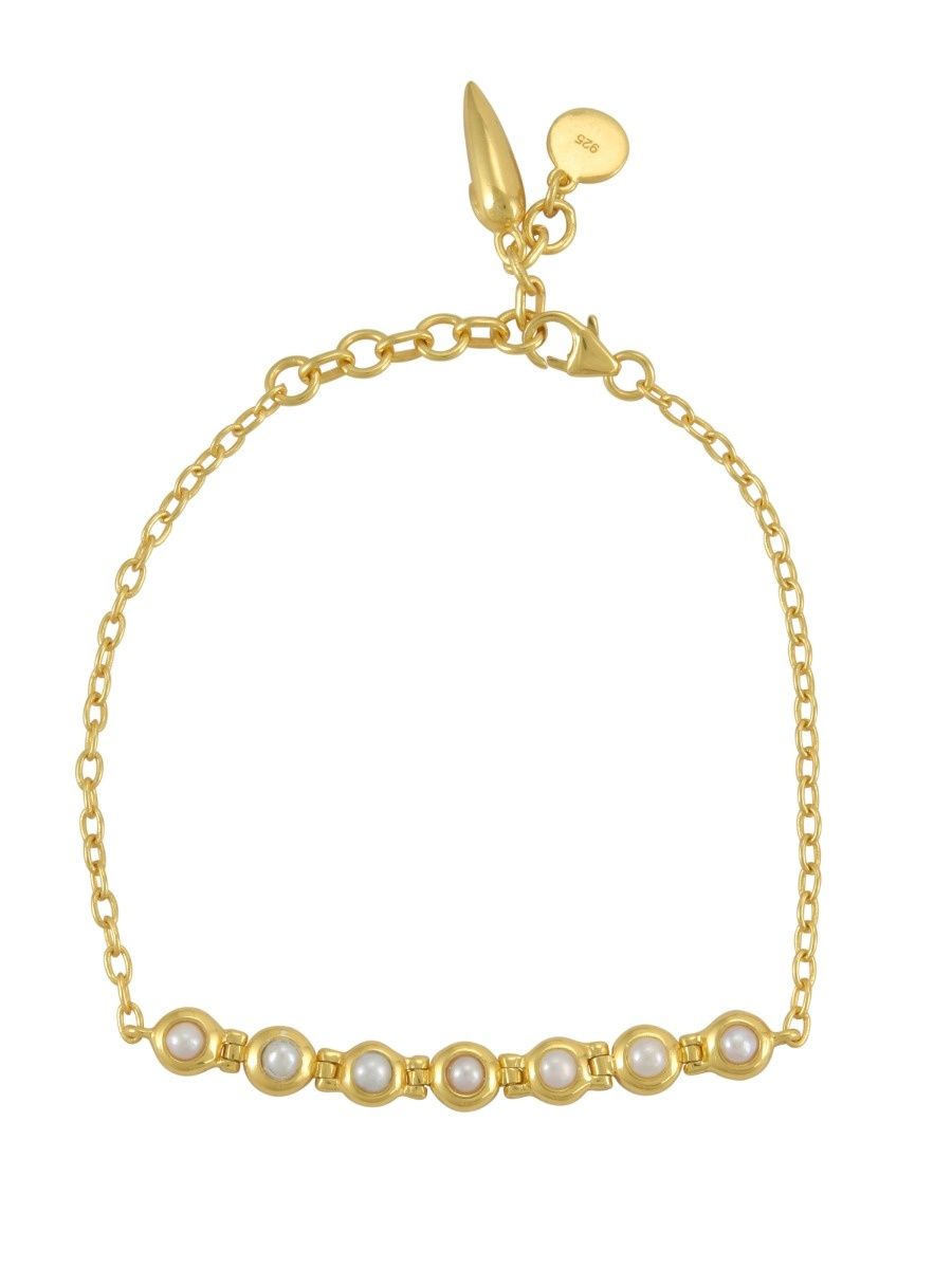 Tribe Amrapali Silver Gold Plated Pearl Studded Bracelet: Buy Tribe ...