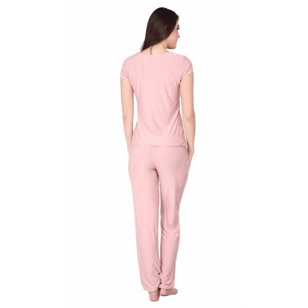 Buy SOIE Women Light Pink Lounge Set Online