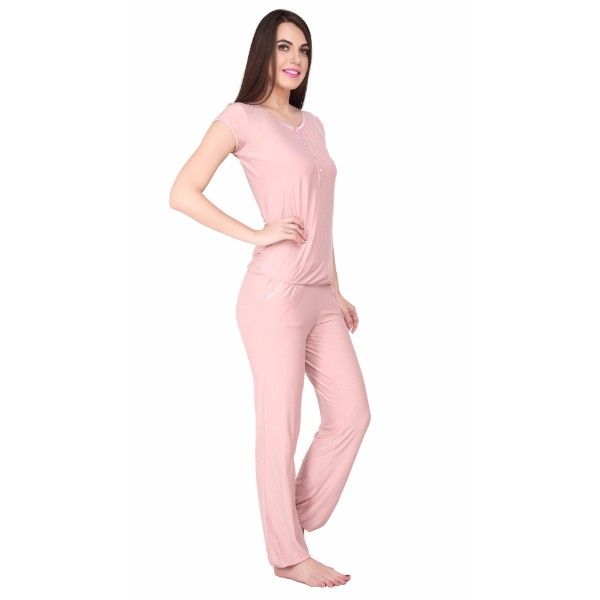 Buy SOIE Women Light Pink Lounge Set Online