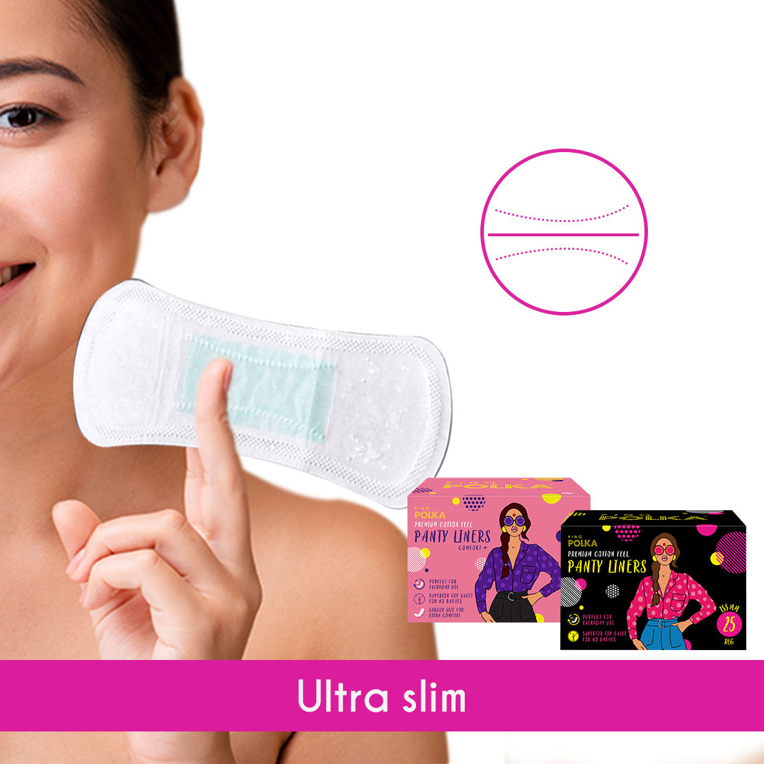 PINQ POLKA Premium Cotton Feel Sanitary Pads Combo - Daily Liners (Pack ...