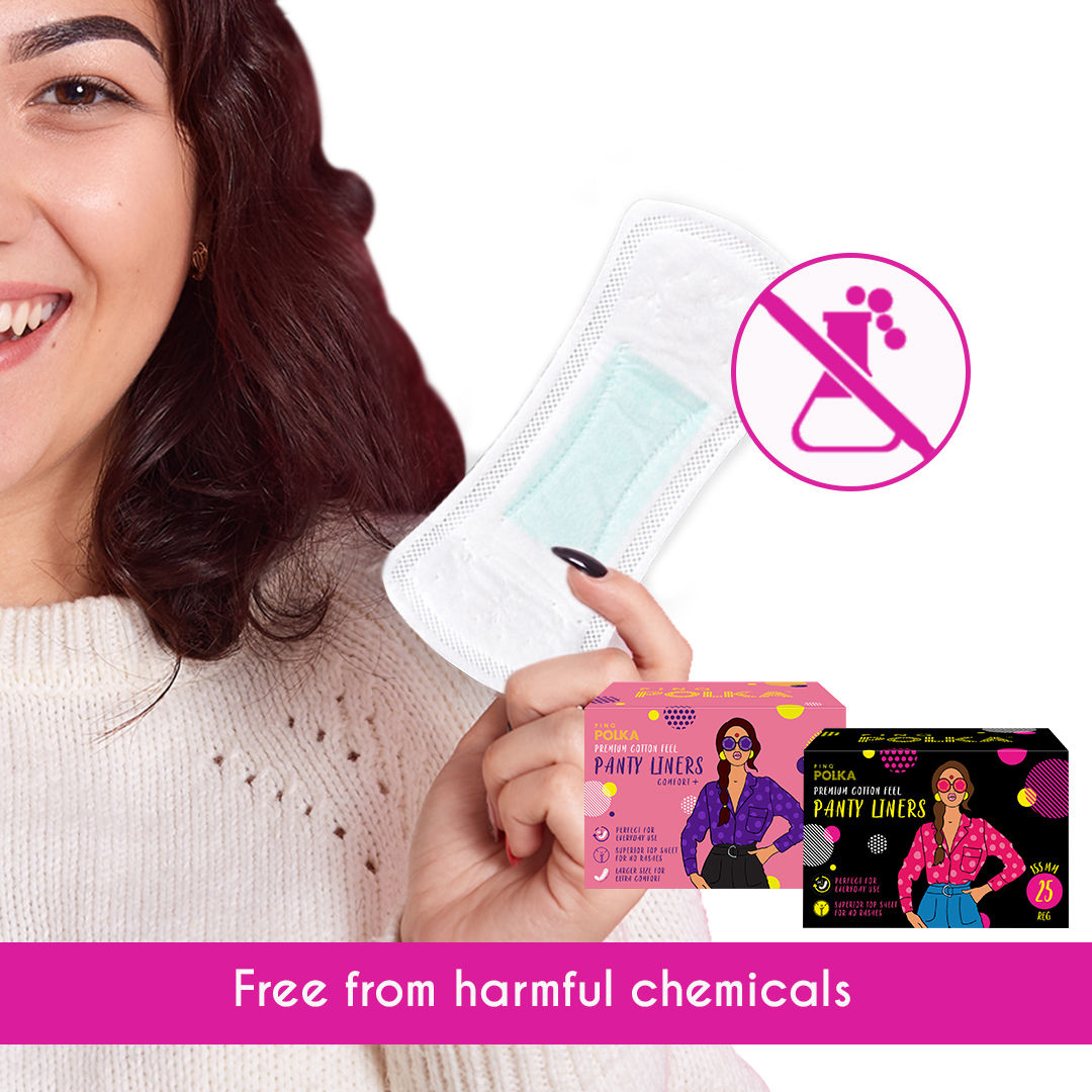 PINQ POLKA Premium Cotton Feel Sanitary Pads Combo - Daily Liners (Pack ...