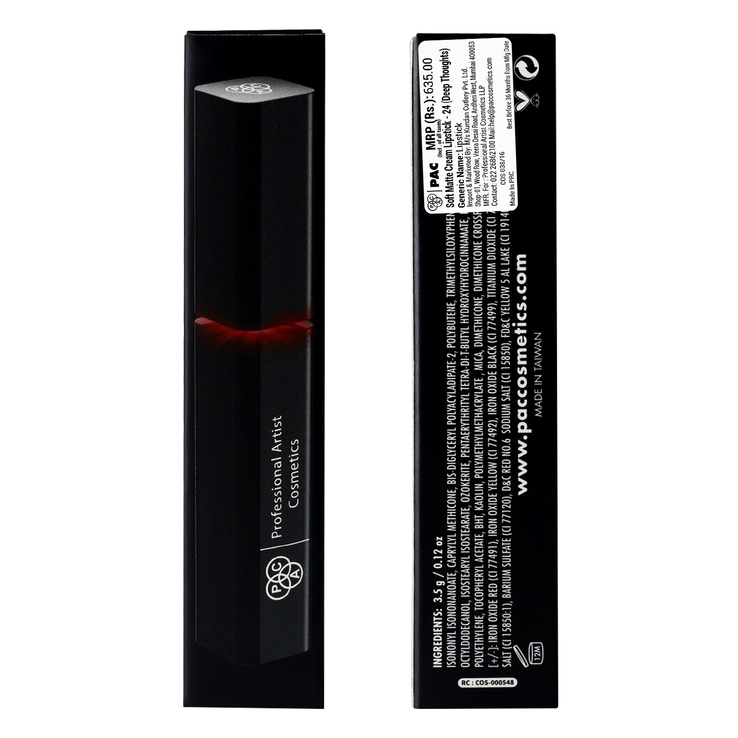 PAC Soft Matte Cream Lipstick - 24 Deep Thoughts: Buy PAC Soft Matte ...
