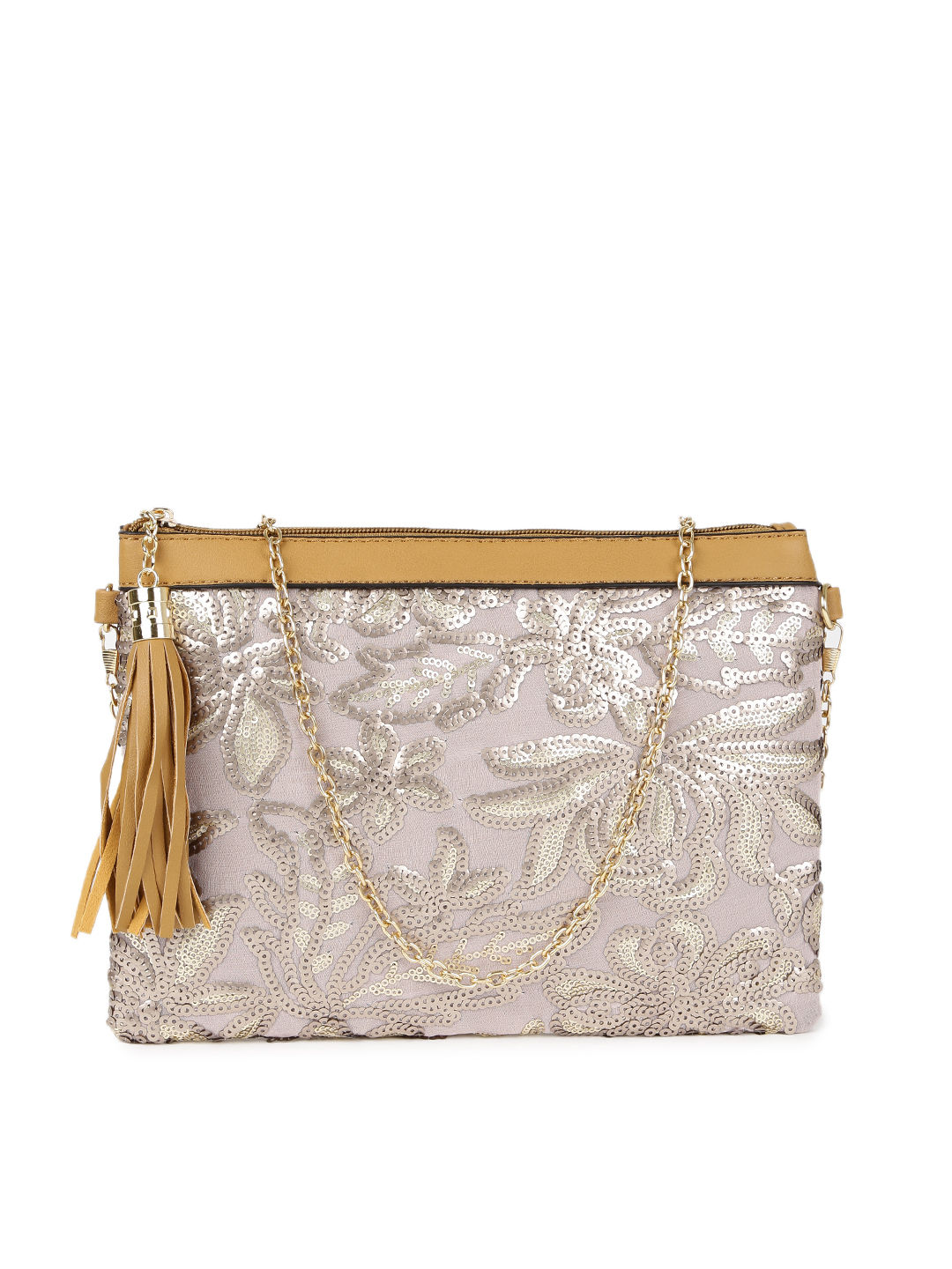 Buy Toniq Beige Sequin Sequel Bag Online