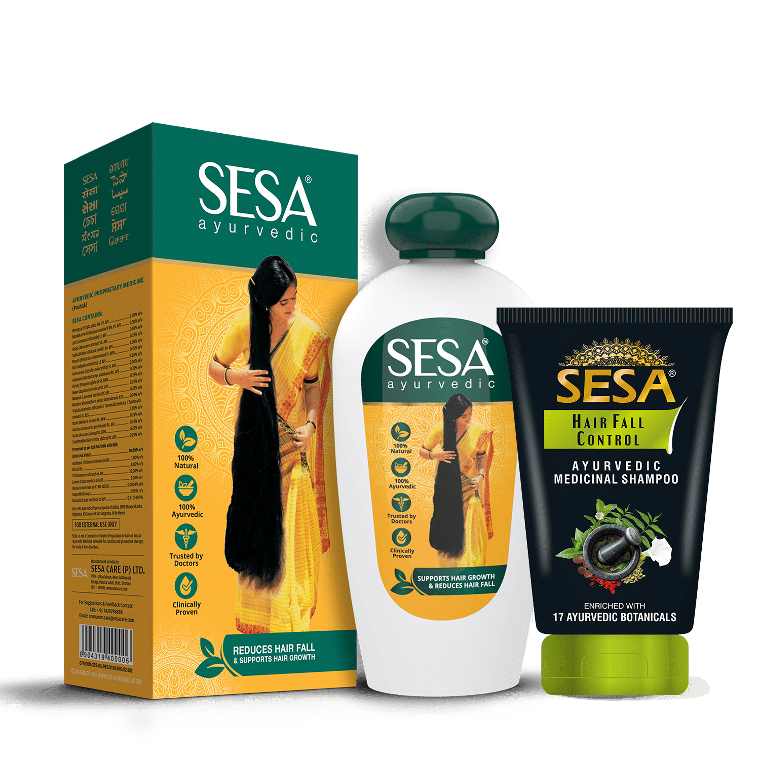 Buy SESA Ayurvedic Hair Oil Shampoo Combo Pack Online