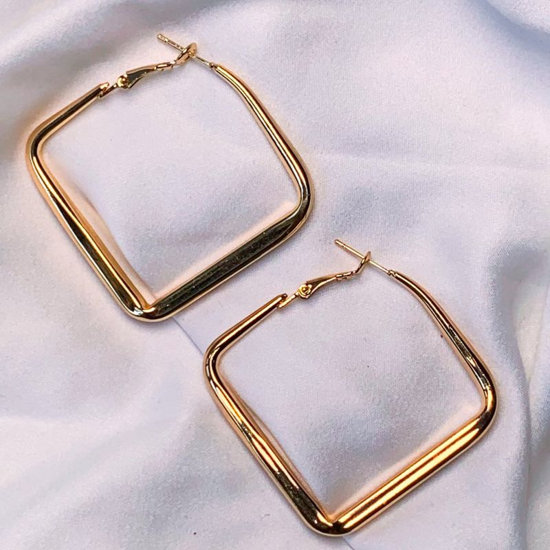 Buy I Jewels Unique Design Geometric Square Shape Ear Bali Hoop ...