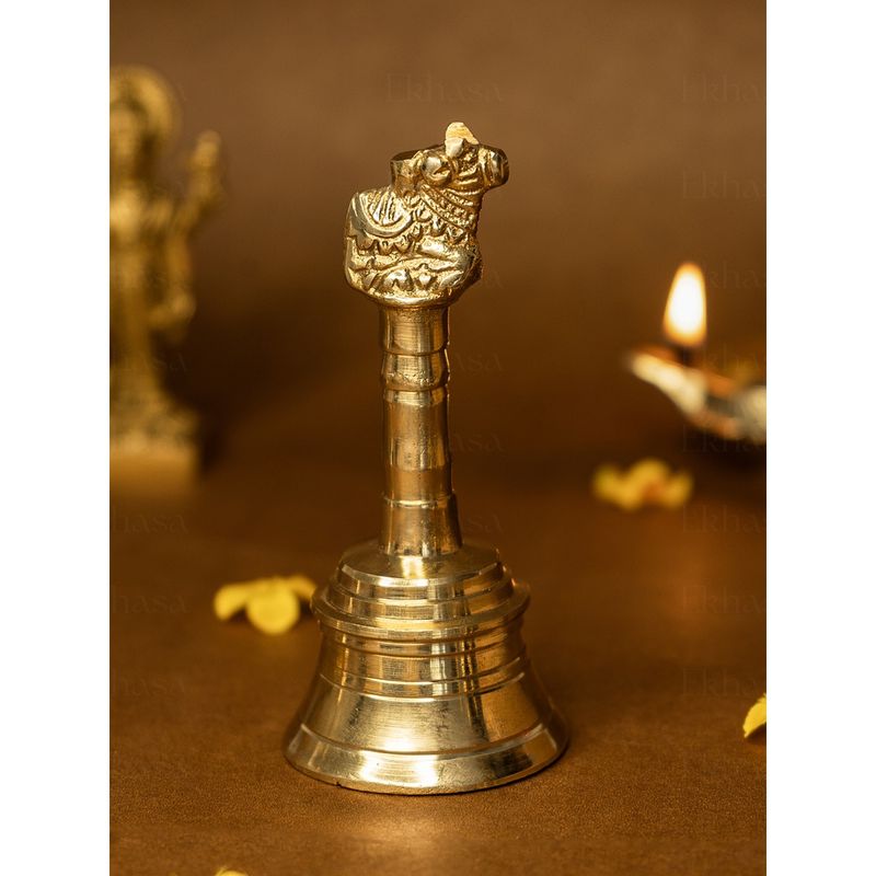 Buy Ekhasa 100% Pure Brass Nandi Ghanti for Pooja Online