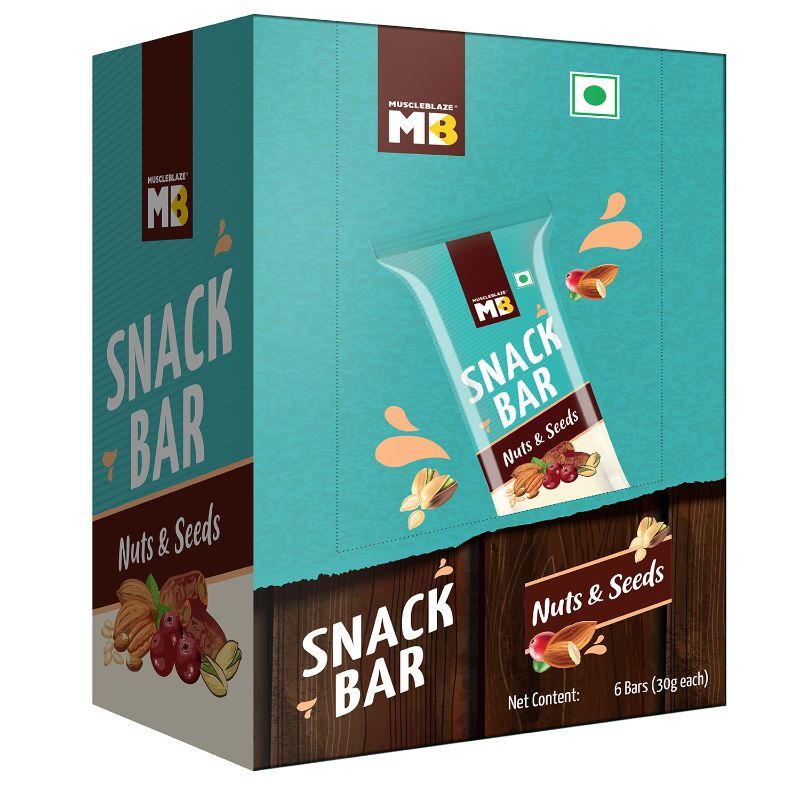 Buy MuscleBlaze Snack Bar - Nuts & Seeds - Pack Of 6 Online