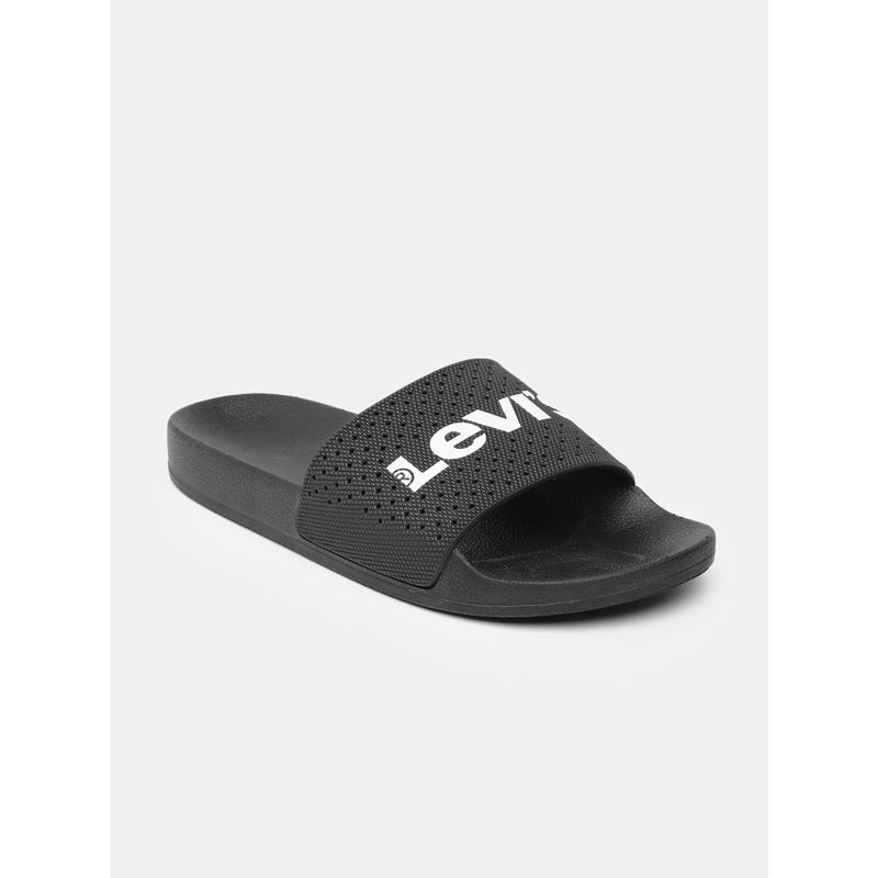 Buy Levi's Womens June Perf S Black Self Design Sliders Online