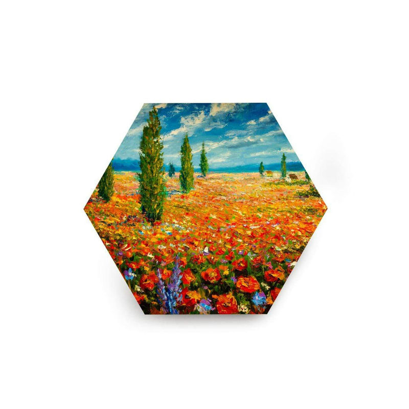 Buy The Artment Spring Field With Cyprus Canvas Matte Finish Multi ...