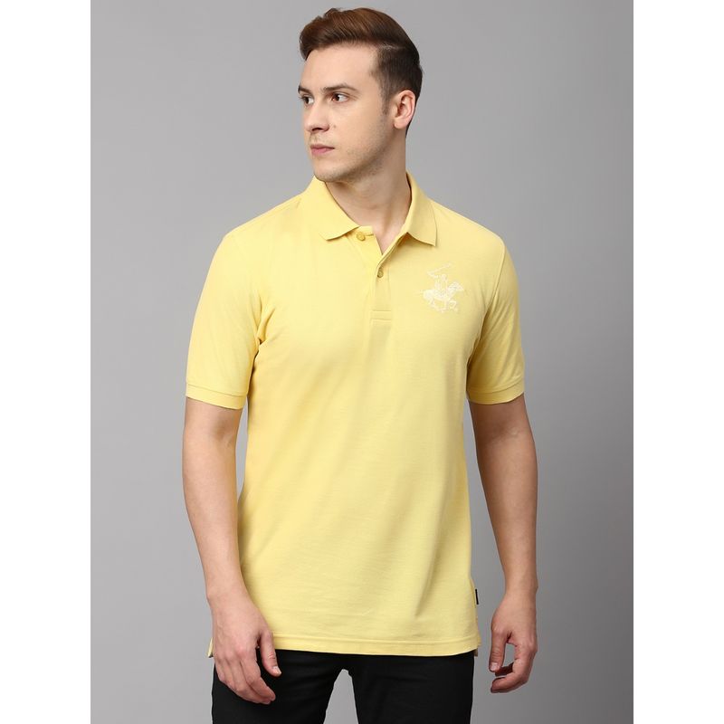 Buy Beverly Hills Polo Club Core Plaited Collar & Cuff Polo Yellow Online