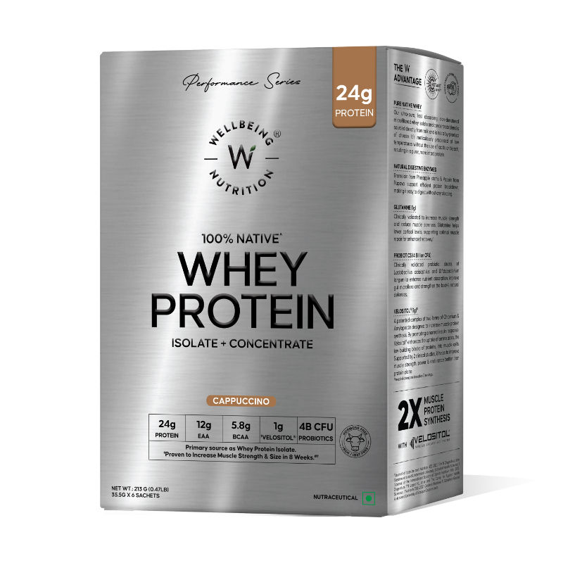 Buy Wellbeing Nutrition Whey Protein Isolate & Concentrate, 24g Protein ...