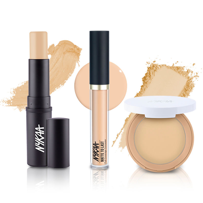Buy Nykaa Conceal, Cover & Set Kit-Matte Foundation Stick, Full ...