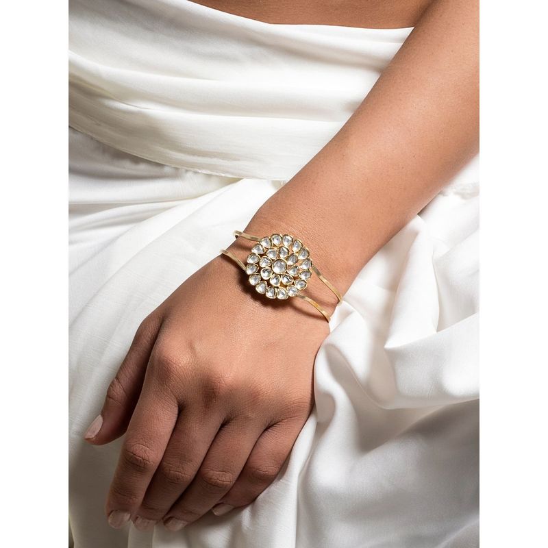 Buy Teejh Niruja Pearl And Polki Bracelet Online