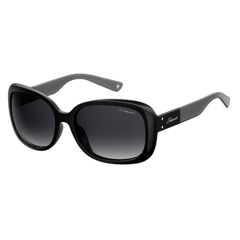 Buy Polaroid Grey Shaded Polarized Lens Square Sunglass Black Frame Online
