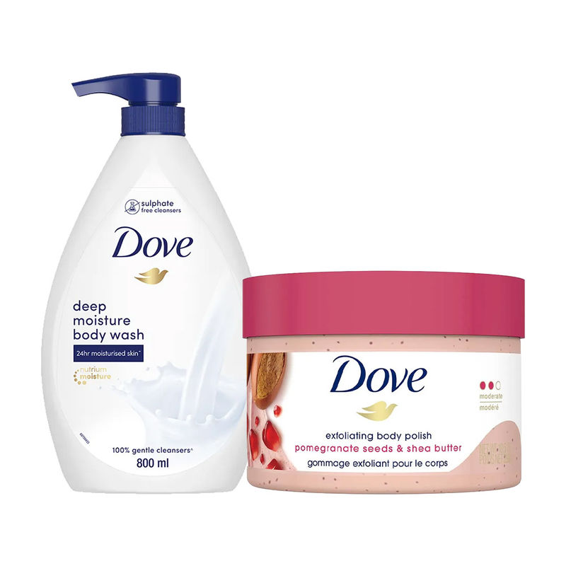 Buy Dove Bestselling - Pomegranate Scrub & Deep Moisture Bodywash Combo ...