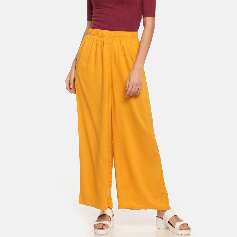 Buy Go Colors Golden Yellow Palazzo Regular (S-M) Online