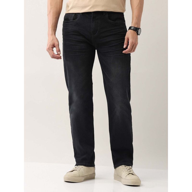 Buy AD By Arvind Black Mid Rise Regular Fit Jeans Online