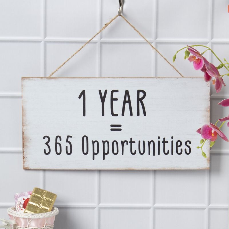 Buy Voncasa 1 Year is equal 365 Opportunities Wall Hanging Plaque Online
