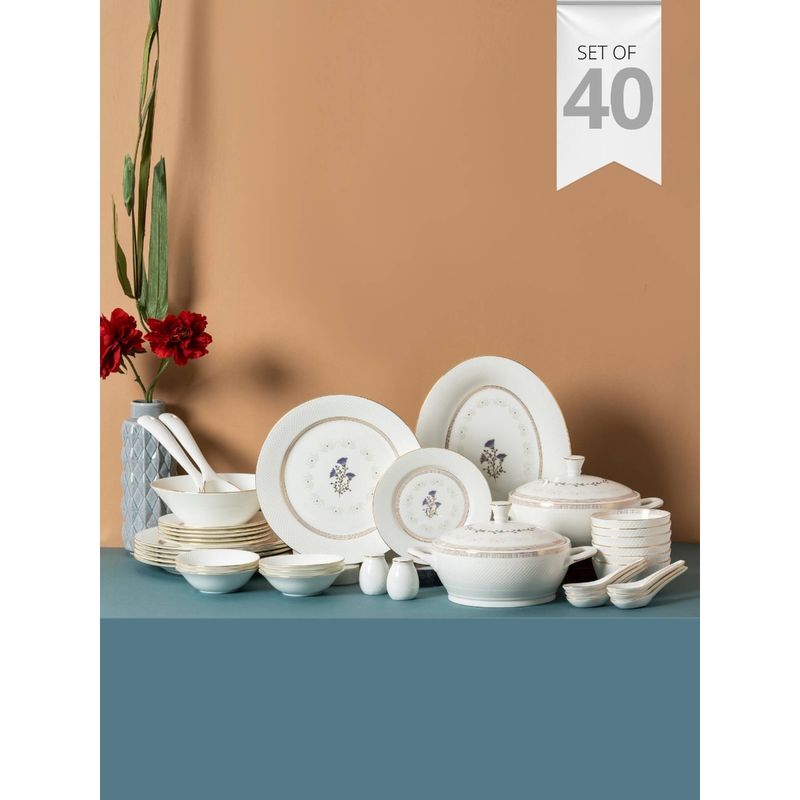 Buy CLAY CRAFT Fine Ceramic Floral Dinner Set - 40 Pieces Online