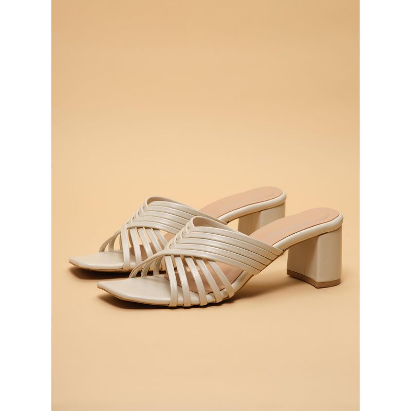 Buy Eridani Charlie Off White Workwear Sandal Heels Online