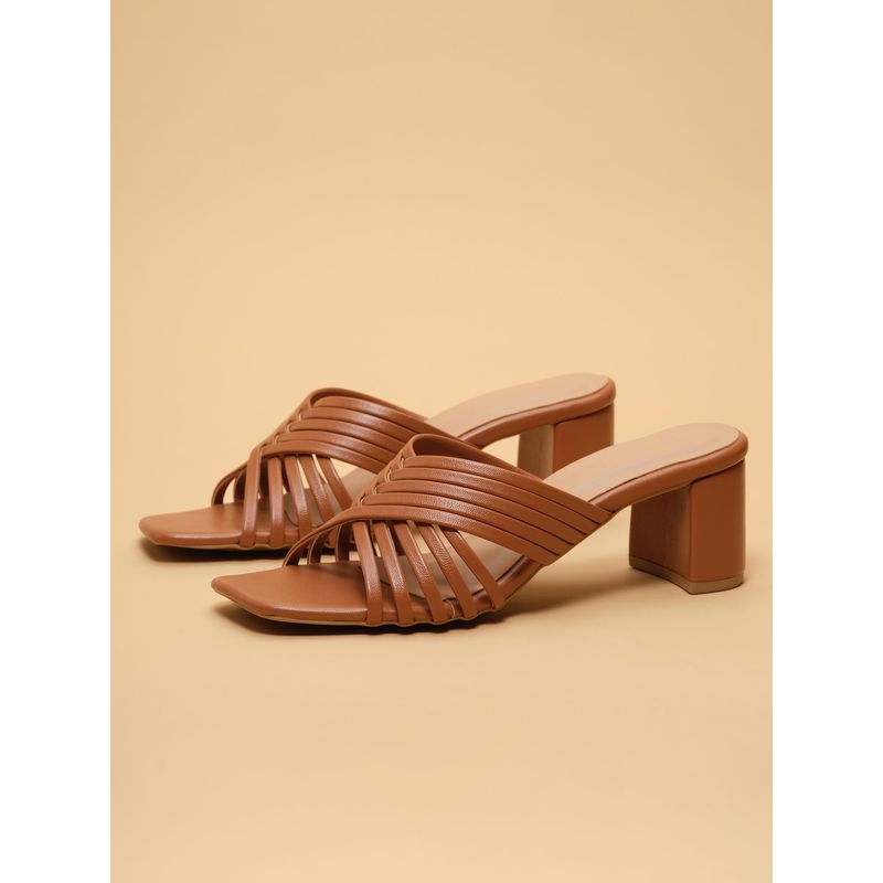Buy Eridani Charlie Tan Workwear Sandal Heels Online