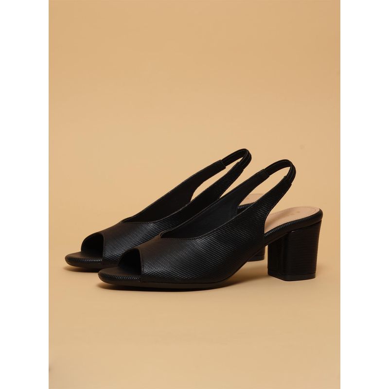 Buy Eridani Emi Black Slingback Sandal Heels Online