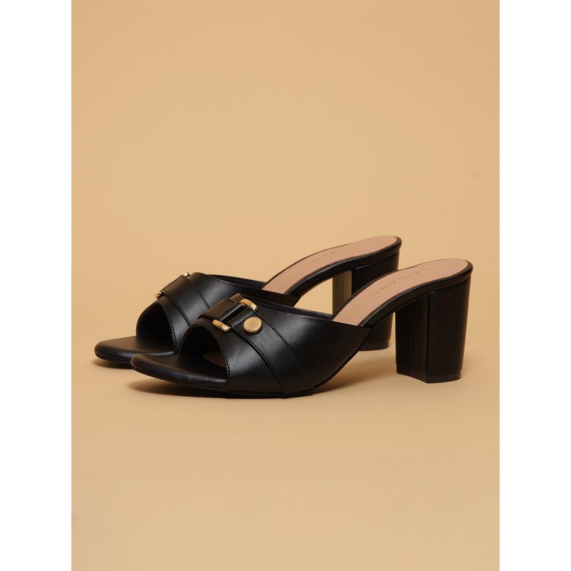 Buy Eridani Nelly Black Slip On Sandal Heels Online