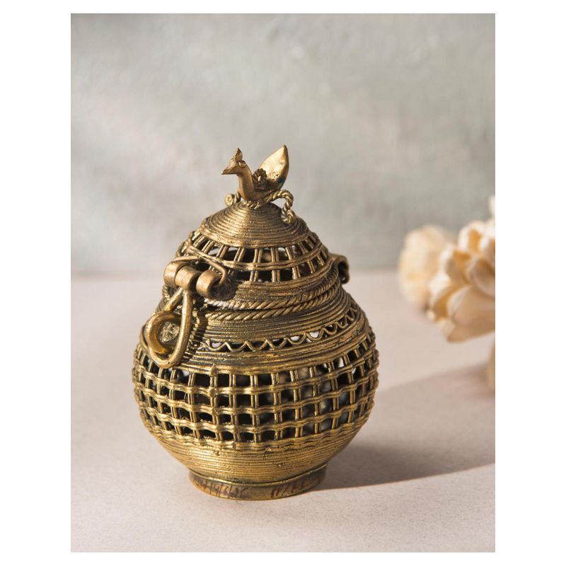Buy Fabindia Yatan Brass Box Figurine Online