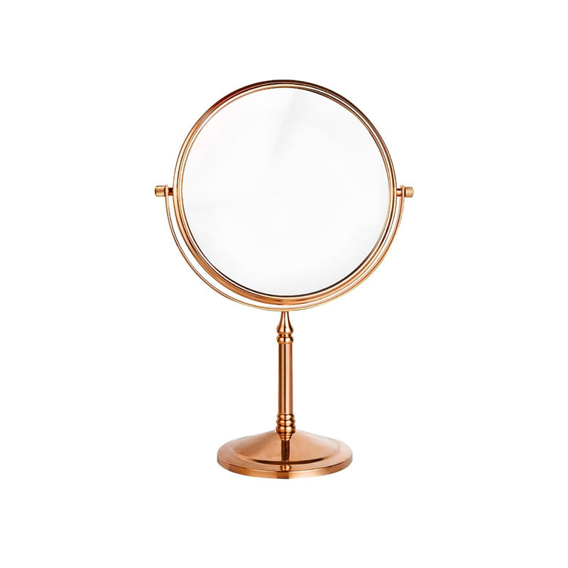 Buy Plantex Brass Magnifying Mirror Dual Side 360 Swivel Mirror Rose ...