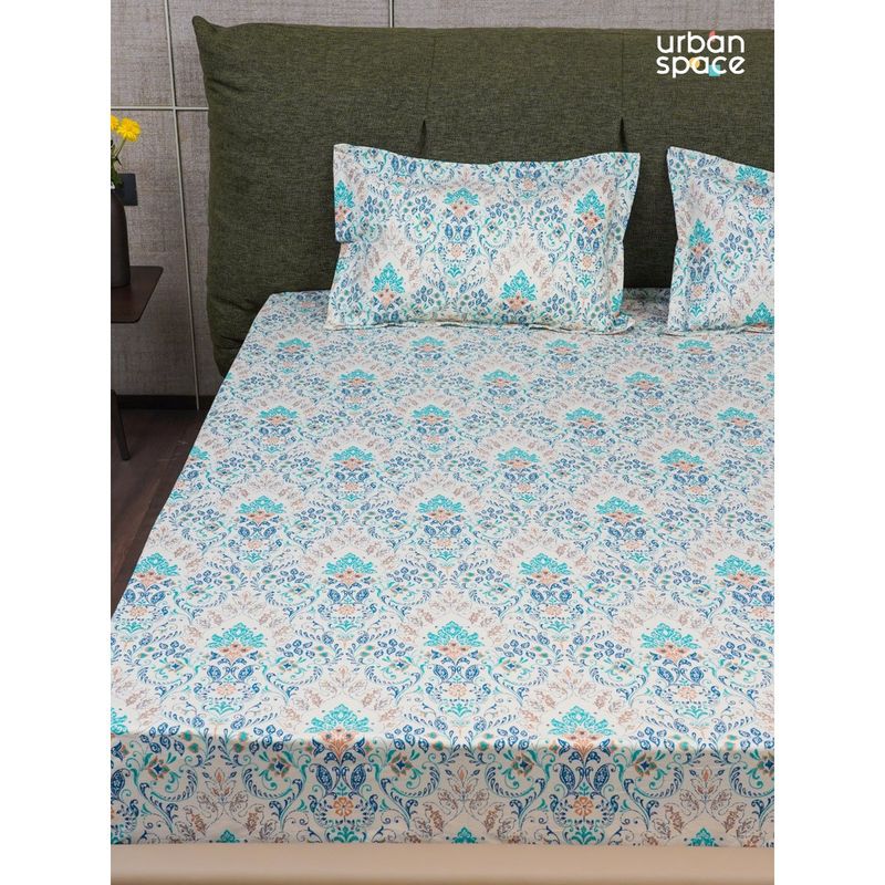 Buy Urban Space Serene 200 TC Cotton Bedsheets For King Fitted Bed ...