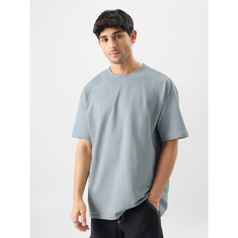 Buy The Souled Store Original Solids- Slate Grey Men Oversized T-Shirt ...