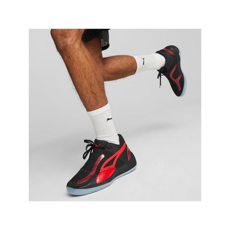Buy Puma Men Adult Rise Nitro Black for All Time Red Basketball Shoes ...