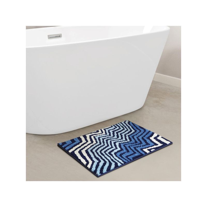 Buy OBSESSIONS Super Absorbent Anti-Skid Polyester Bath Mat Blue Online